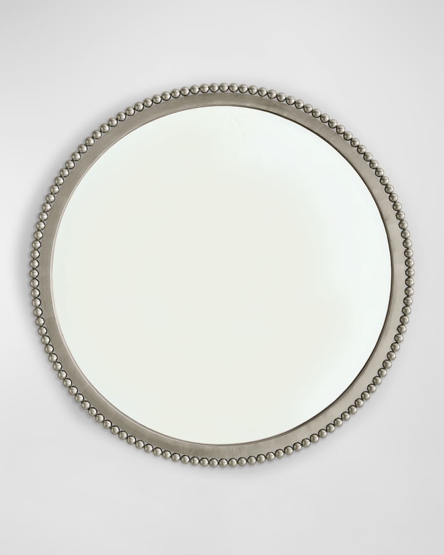 Global Views Ball Bearing Silver Leaf Mirror, 40" Round | Horchow