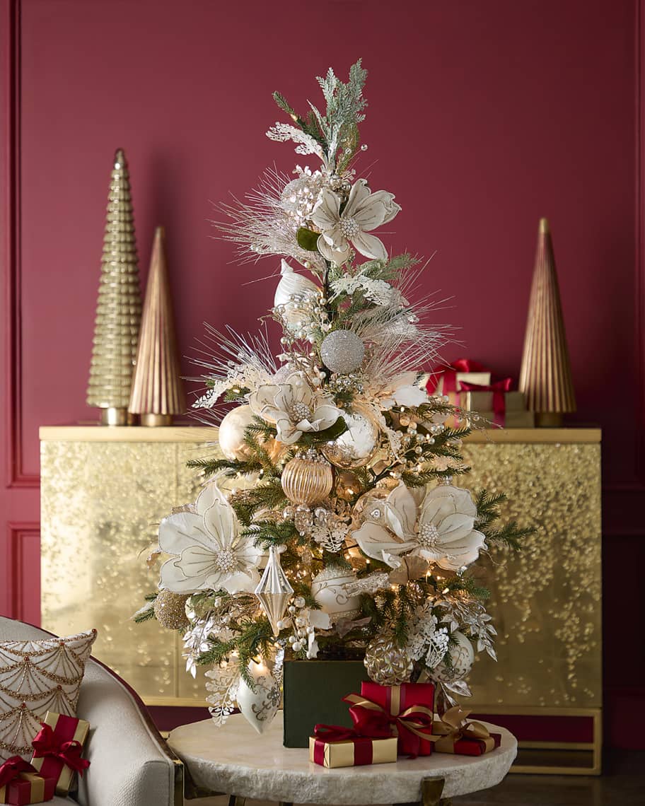 Mark Roberts Gold and White Christmas Tree, 56" | Horchow