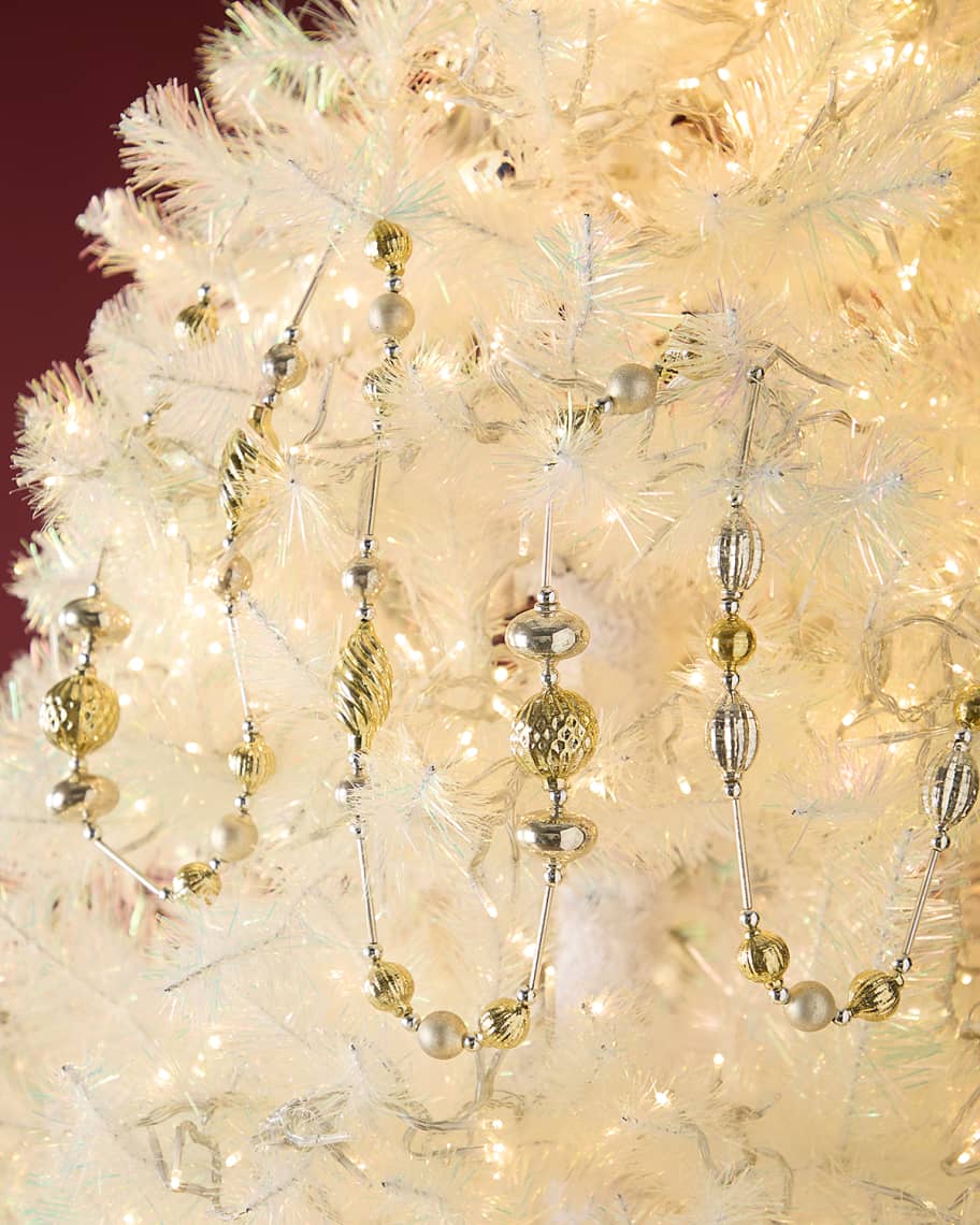 Neiman Marcus Gold and Silver Glass Ornament Holiday Garland, 72" | Horchow
