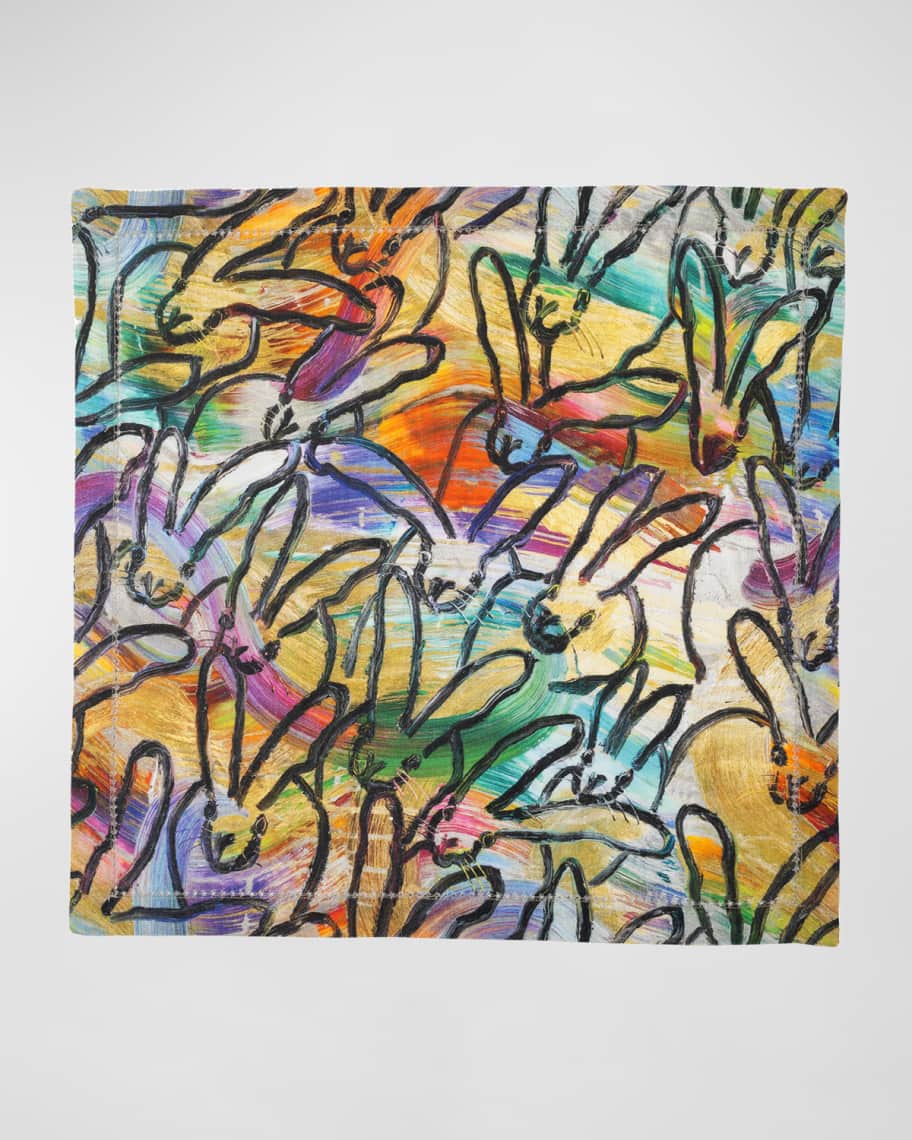 Hunt Slonem Wonderland Printed Linen Dinner Napkin, 20" Square | Horchow