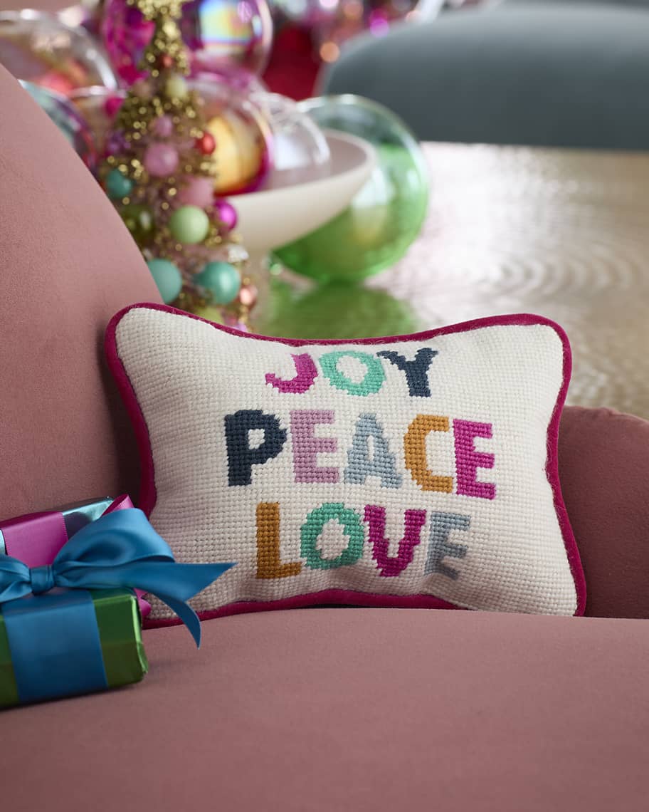 C & F Enterprises Joy Peace Love Decorative Christmas Pillow, 7" x 9 ...