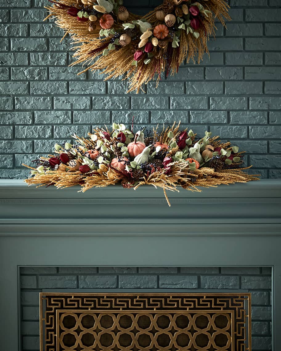 Neiman Marcus 46" Autumn Harvest Mantel Garland | Horchow