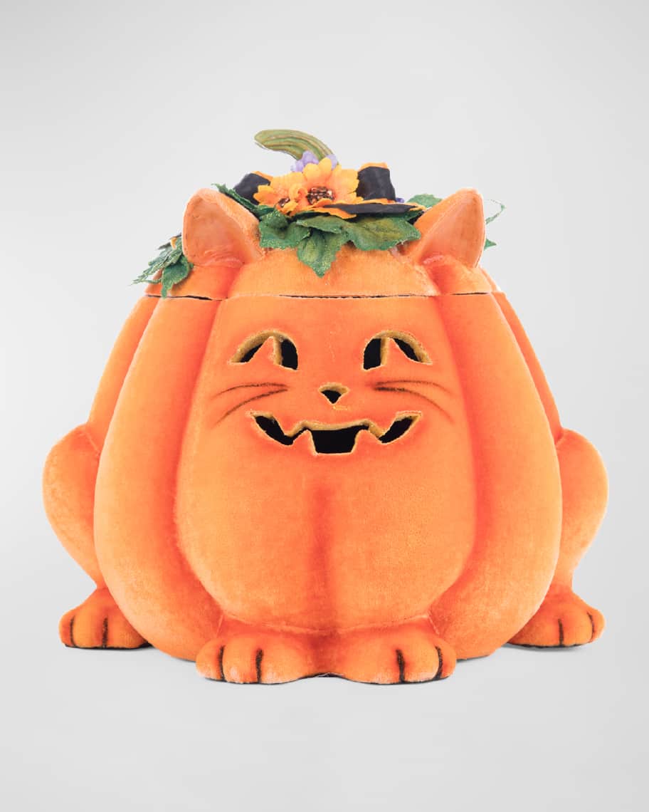 Katherine's Collection Jackie The Kitty Cat Pumpkin Candy Container ...