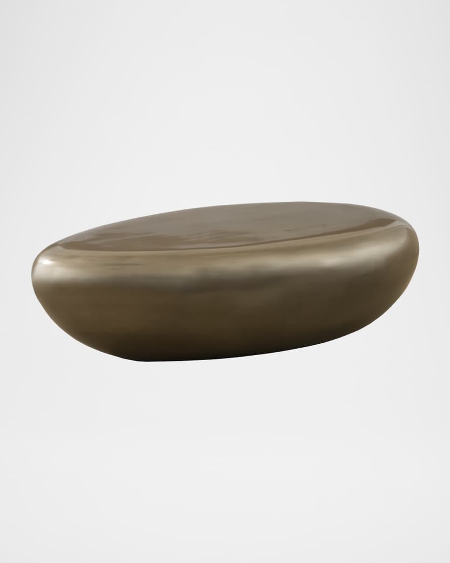 Phillips Collection River Stone Large Polished Bronze Coffee Table ...