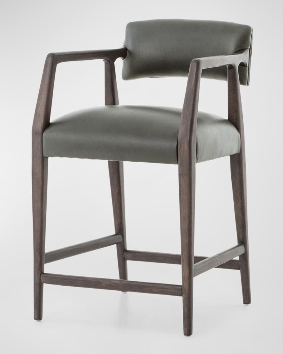 Four Hands Tyler Leather Counter Stool, 26" | Horchow