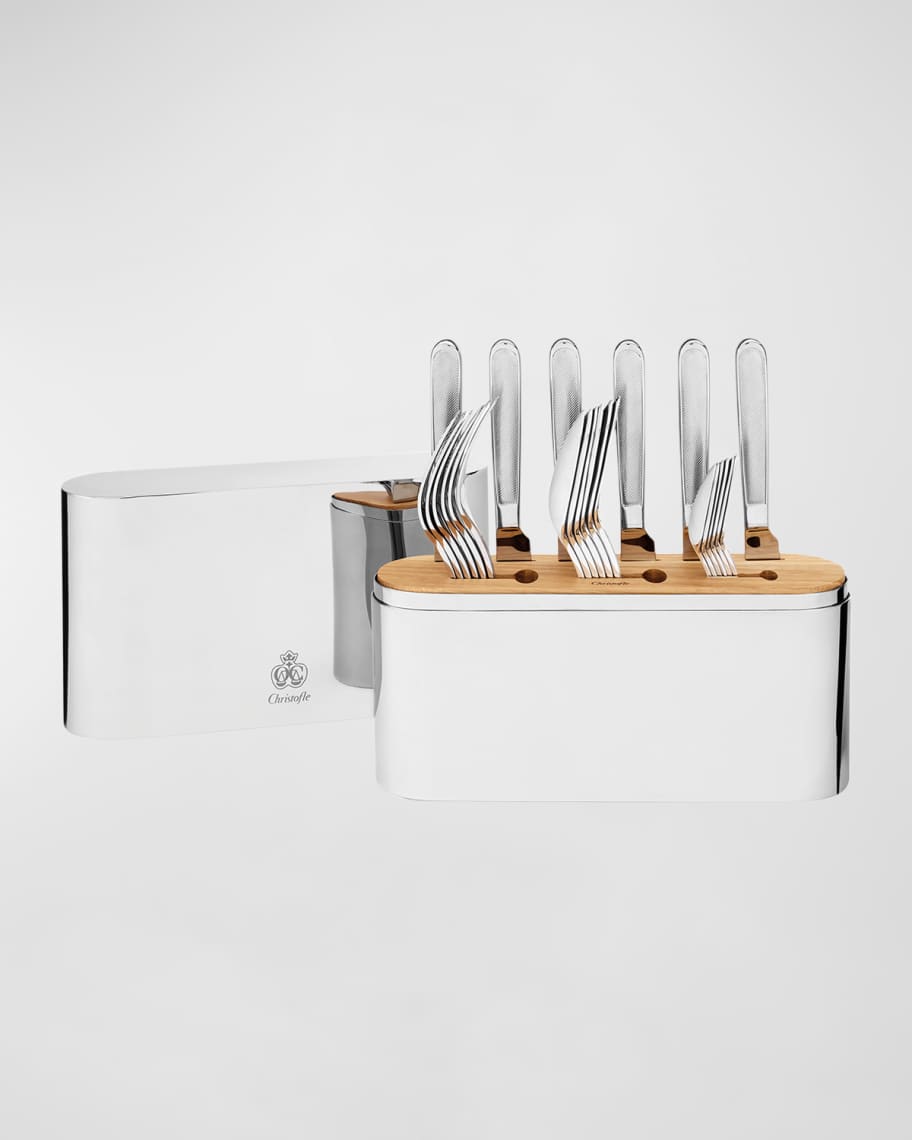 Christofle Concorde 24-Piece Stainless Steel Flatware Set, Service for ...
