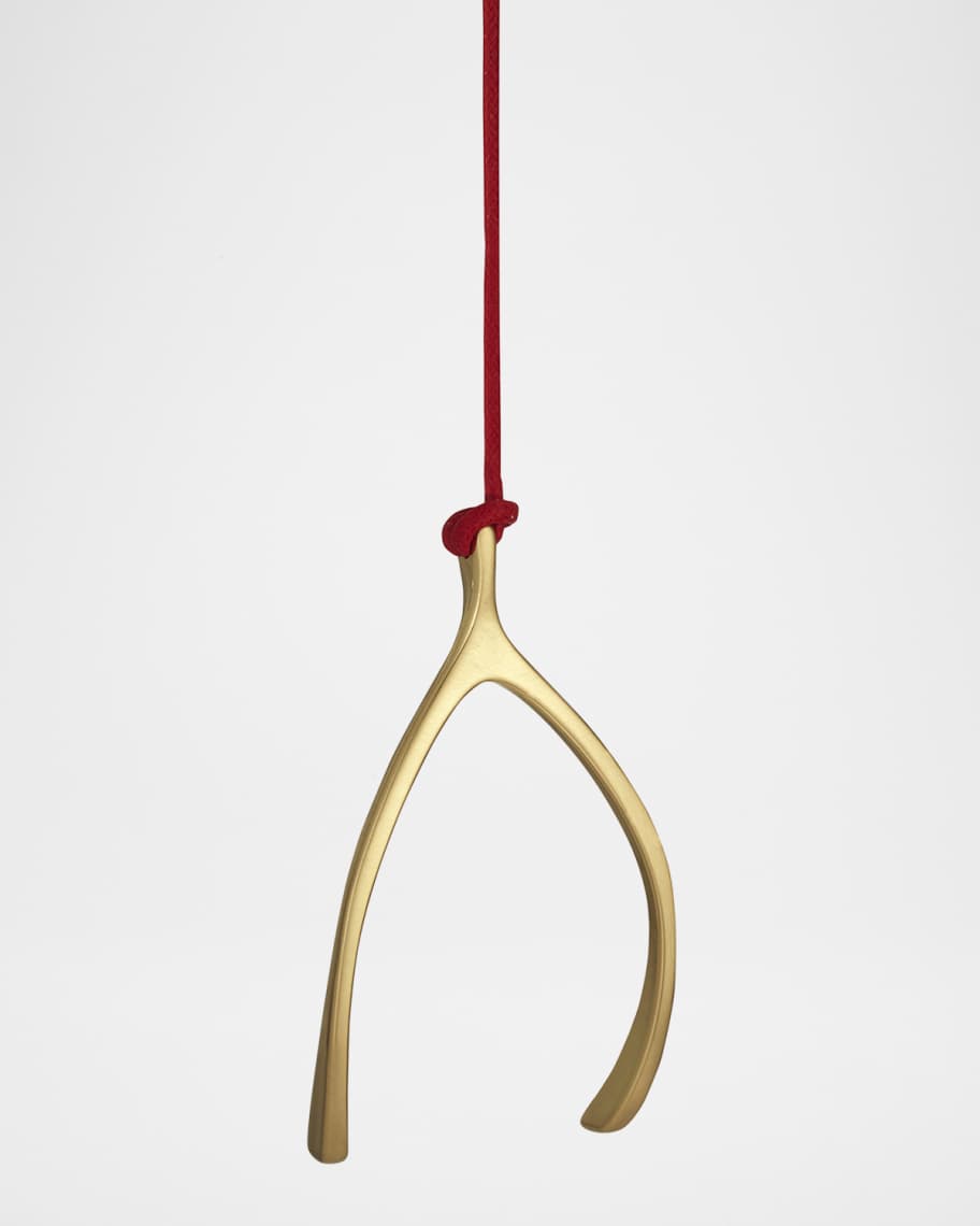 Waterford Crystal Golden Wishbone Christmas Ornament | Horchow