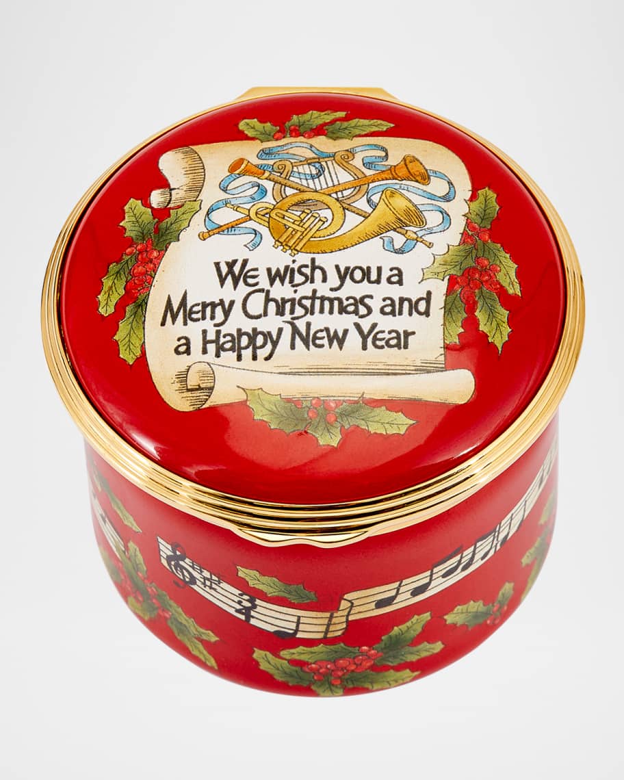 Halcyon Days "We Wish You a Merry Christmas" Enamel Music Box | Horchow