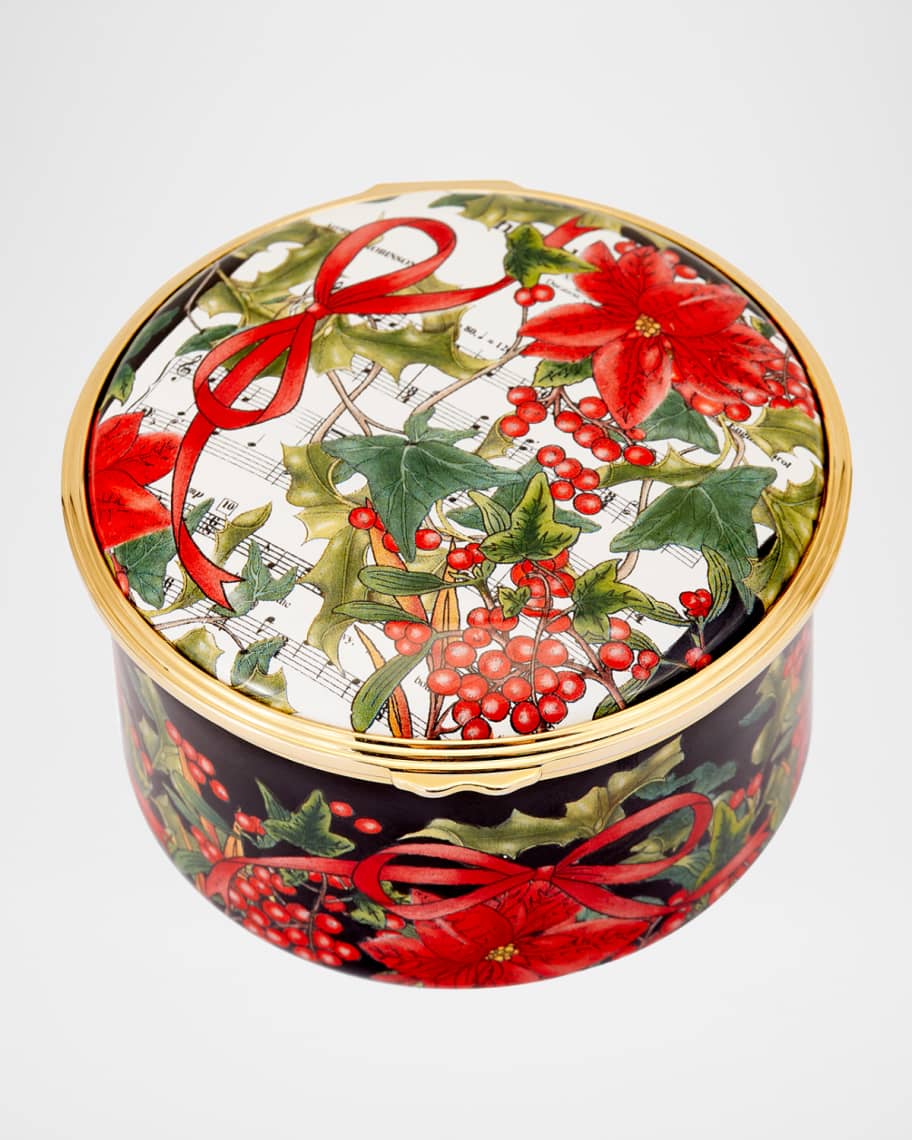 Halcyon Days "The Holly and the Ivy" Enamel Music Box | Horchow
