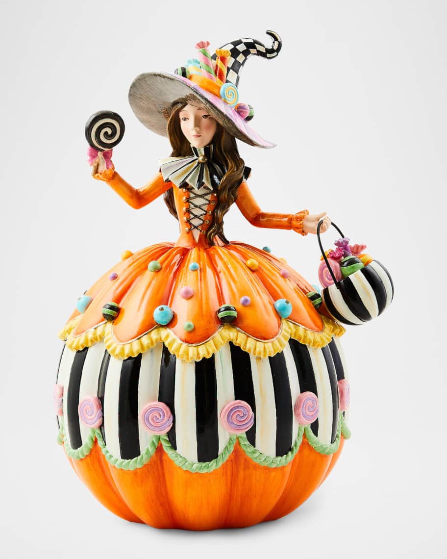 MacKenzie-Childs Trick or Treat Illuminated Witch Figurine | Horchow