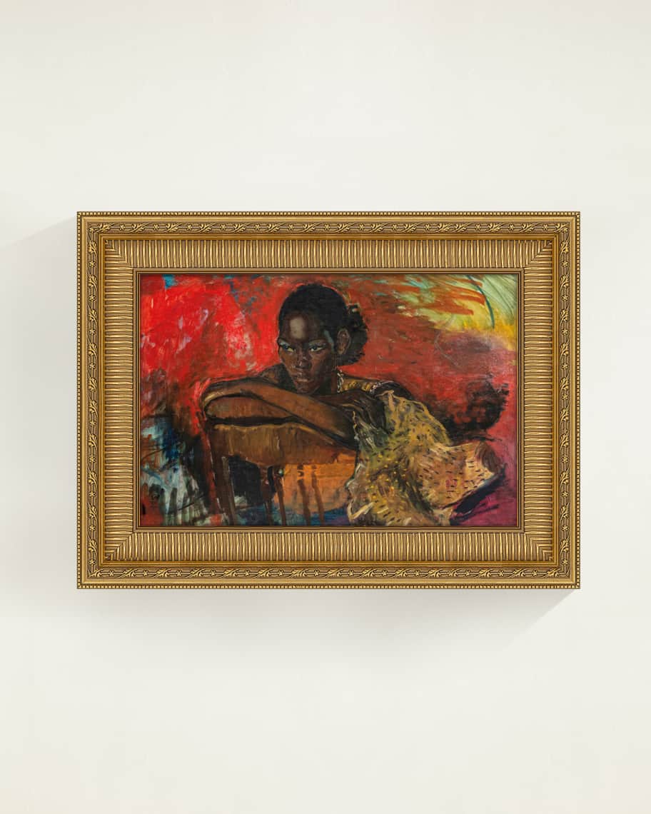 "Lady Sitting Holding Back of Chair" Framed Giclee by Boscoe Holder, 34 ...