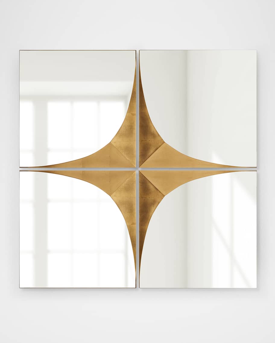 John-Richard Collection Gold Contour Wall Mirrors, Set of 4 | Horchow