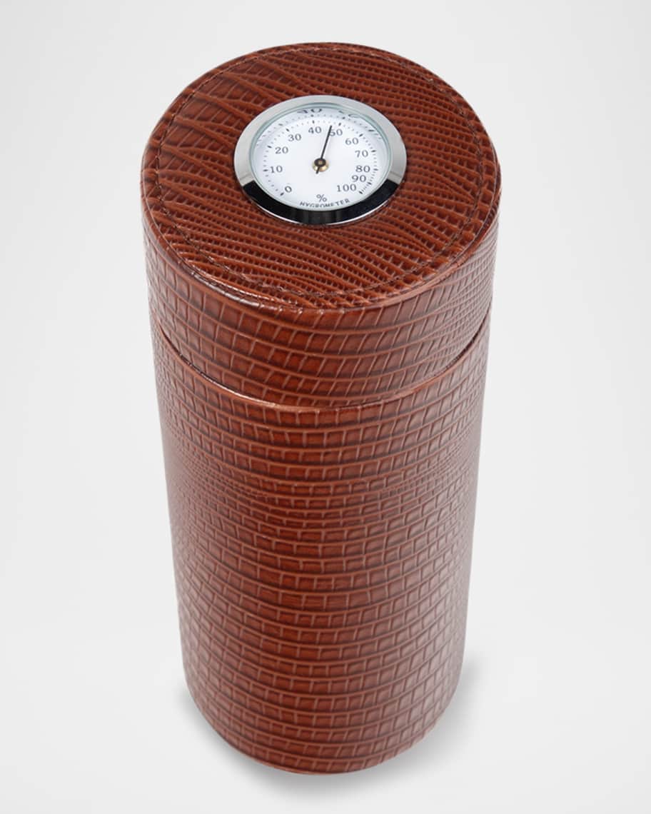 Brouk and Co Lizard Vegan Leather Travel Cigar Humidor | Horchow