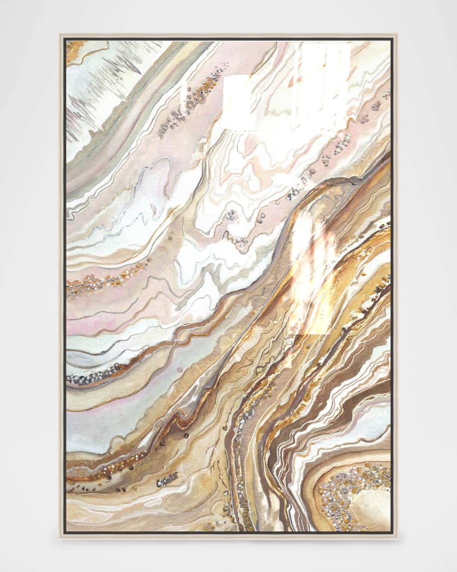 The Oliver Gal Artist Co. "Royal Gold Geode" Hand-Embellished Framed ...