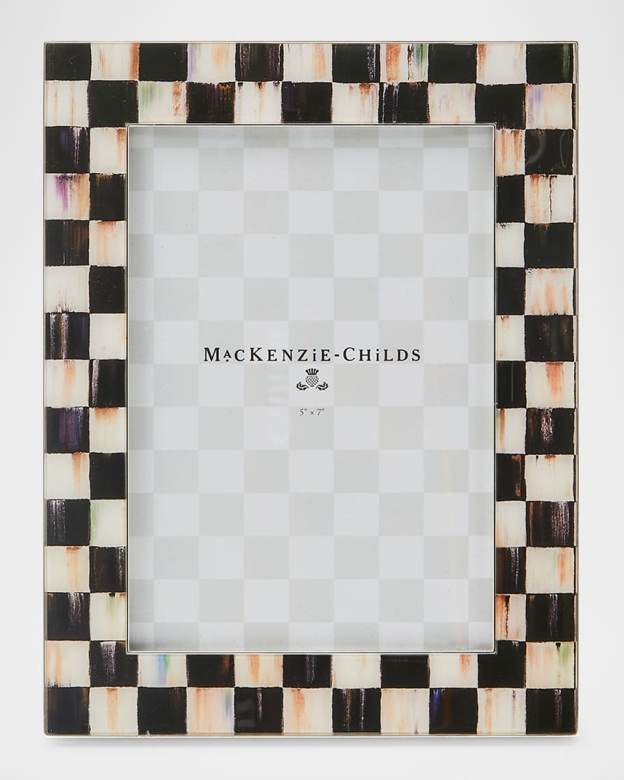 MacKenzie-Childs Courtly Check® Silver-Plated Picture Frame, 5" x 7 ...