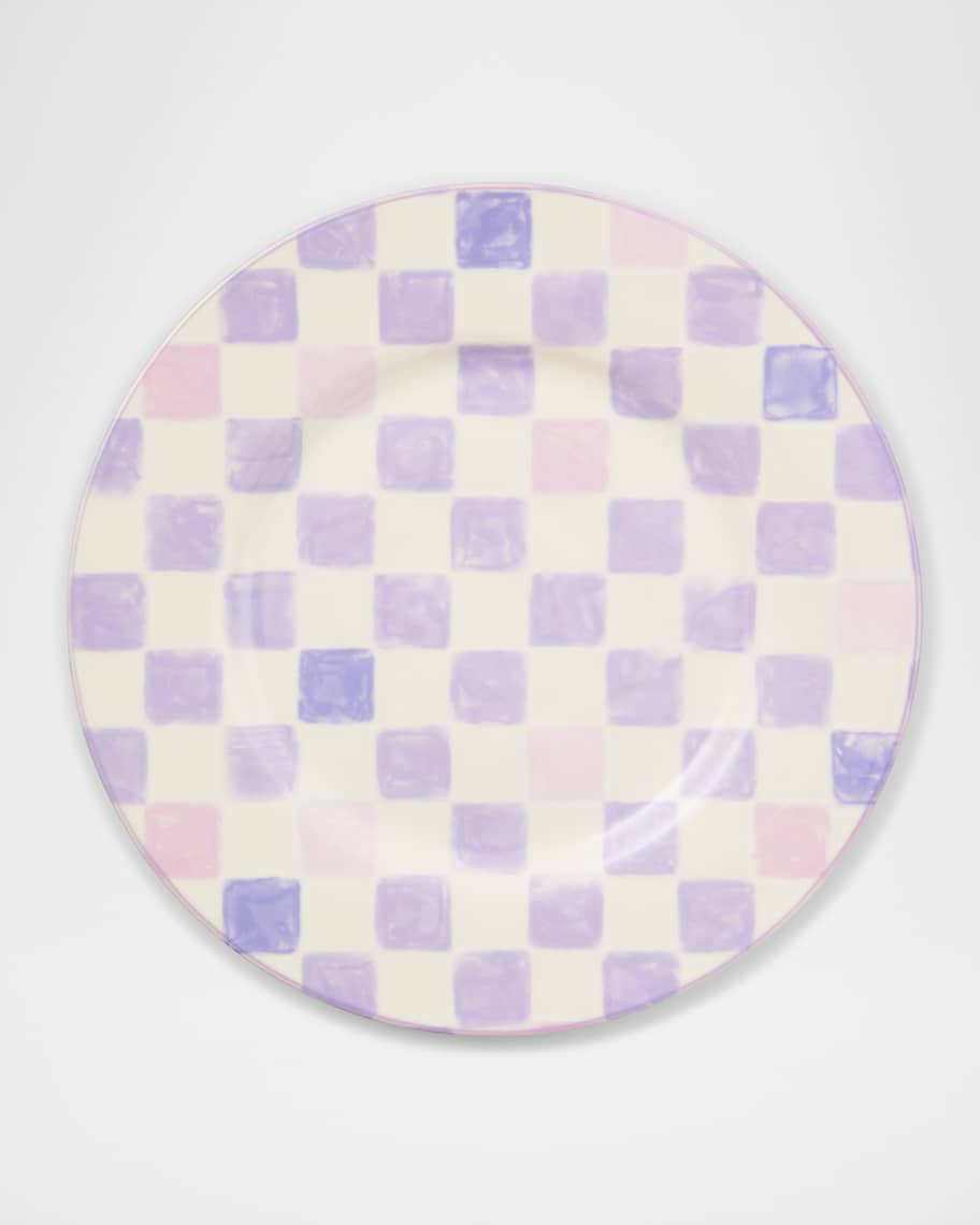 MacKenzie-Childs Lilac Check Dinner Plate | Horchow