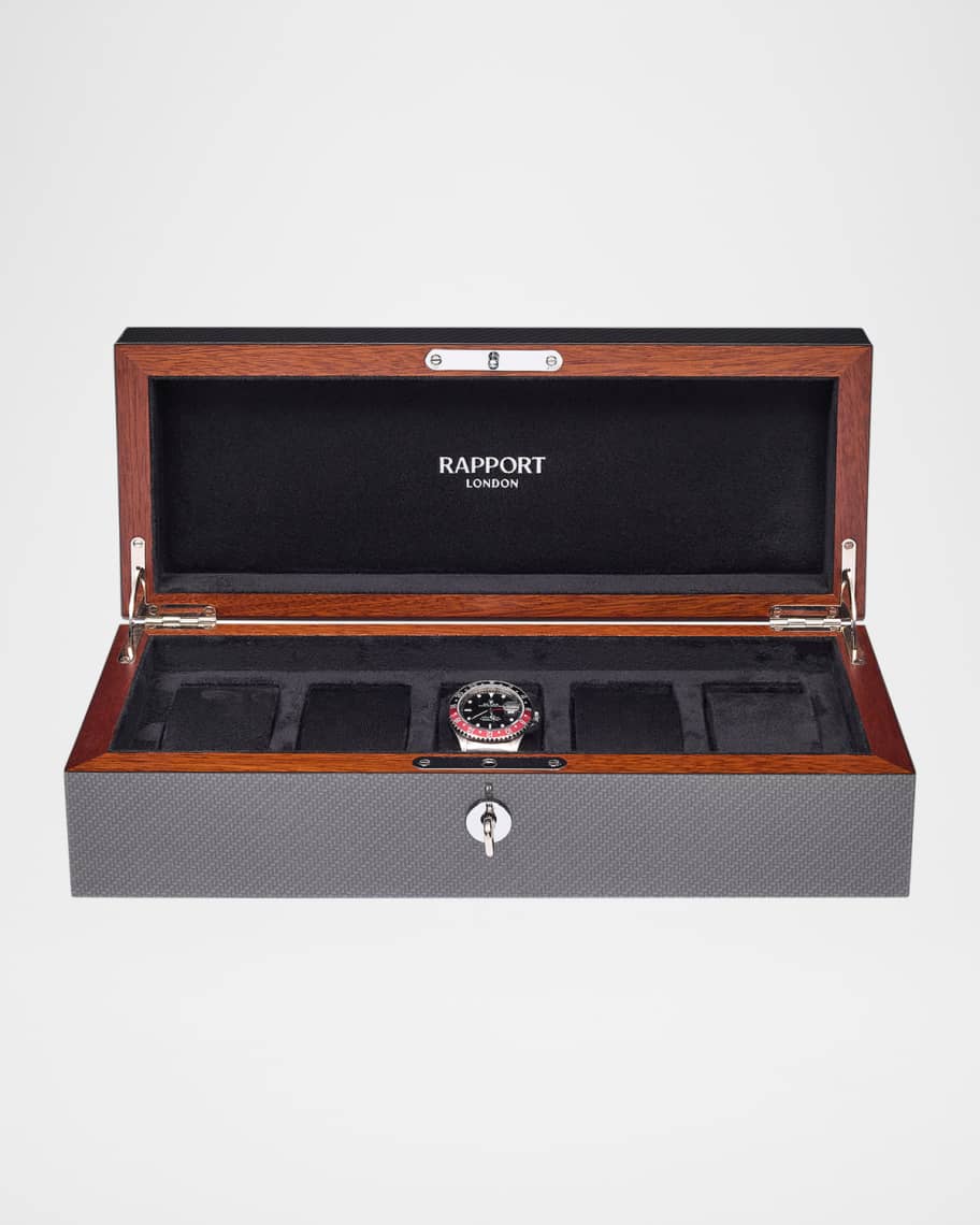 Rapport Carbon Fiber 5-Watch Box | Horchow