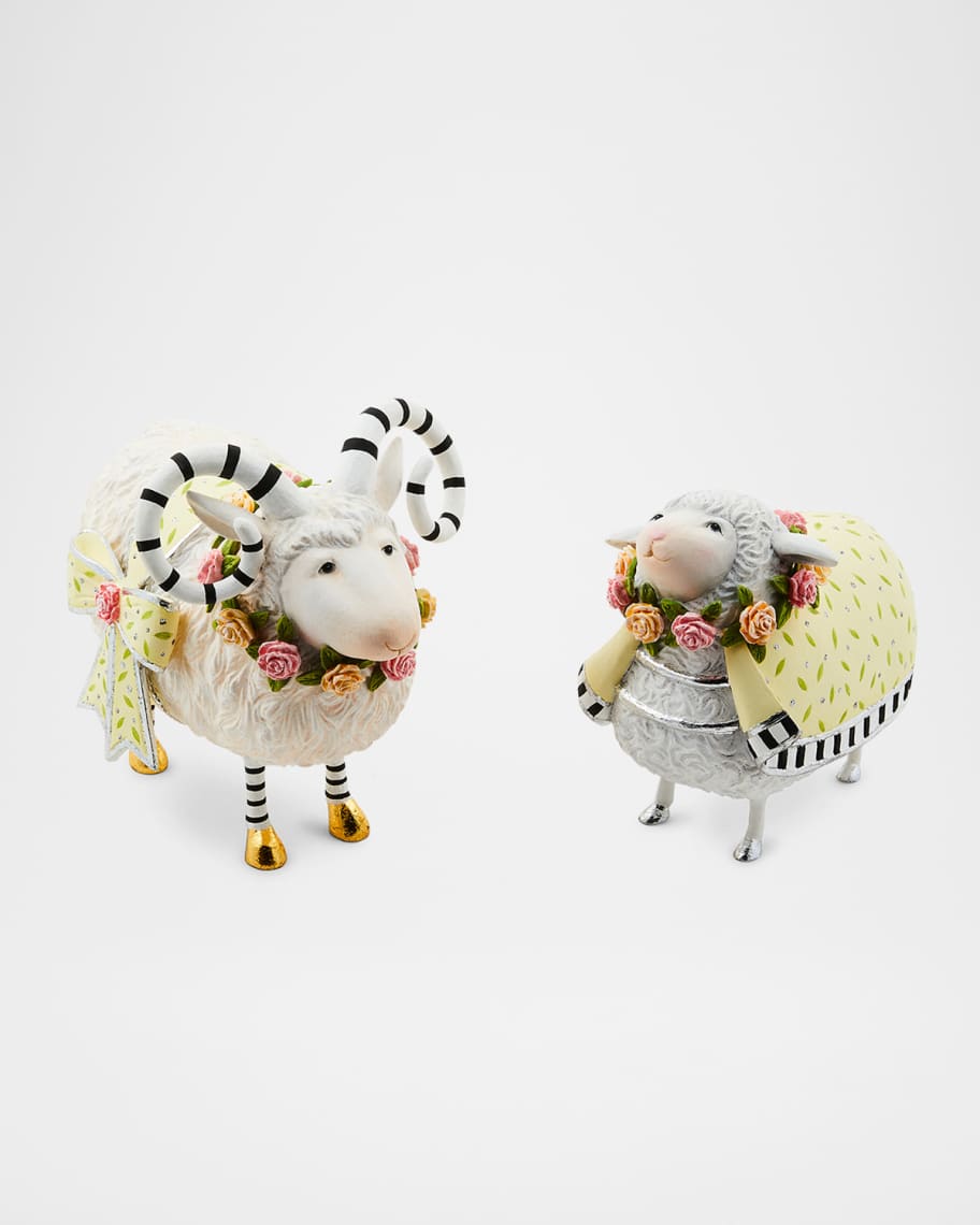 MacKenzie-Childs Patience Brewster Lydia & Liam Lamb Figures, Set of 2 ...