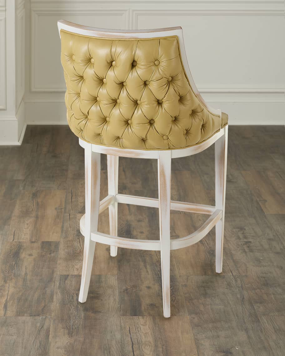 Old Hickory Tannery Kellie Tufted Leather 30" Bar Stool | Horchow
