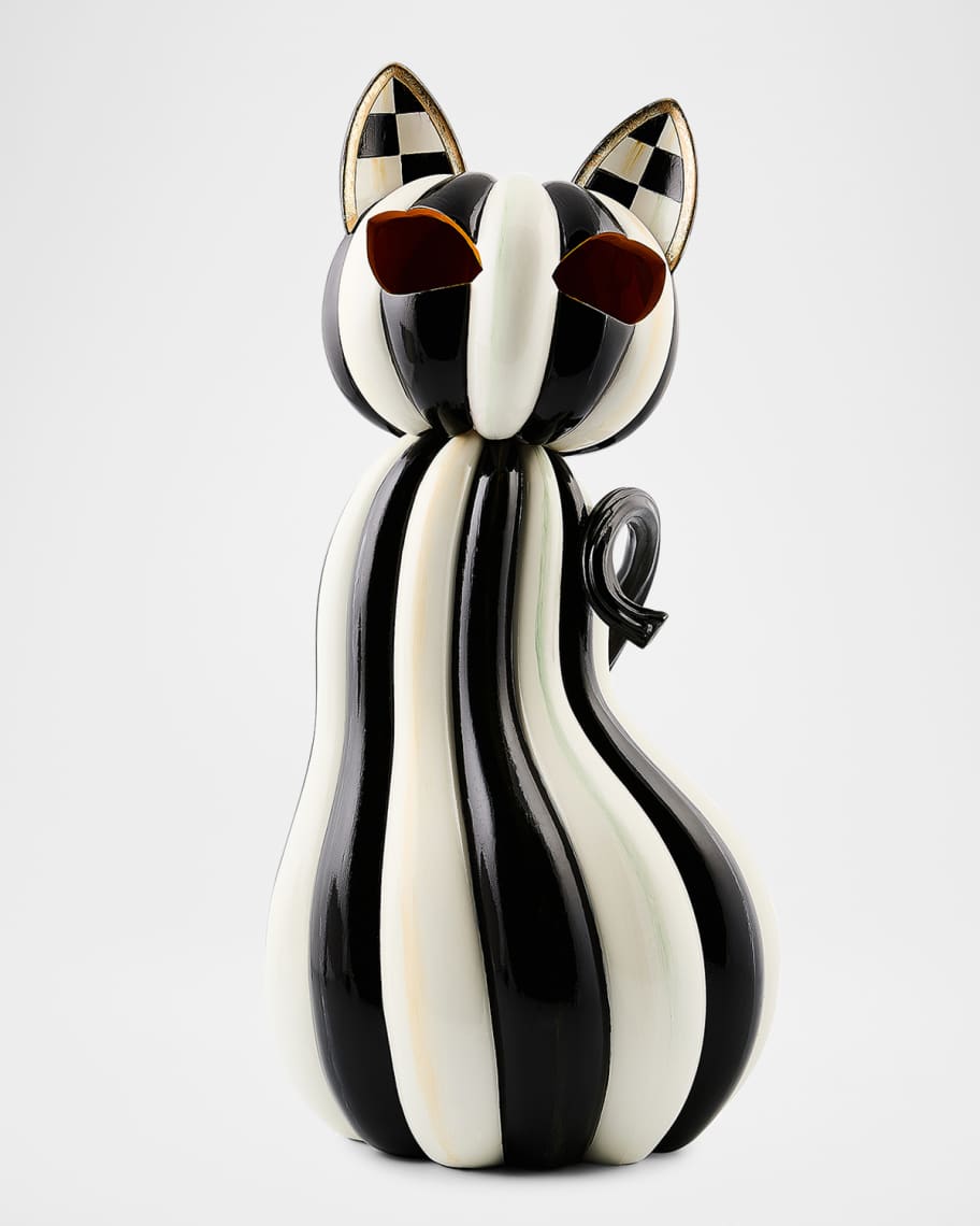 MacKenzie-Childs Courtly Stripe Illuminated Cat | Horchow