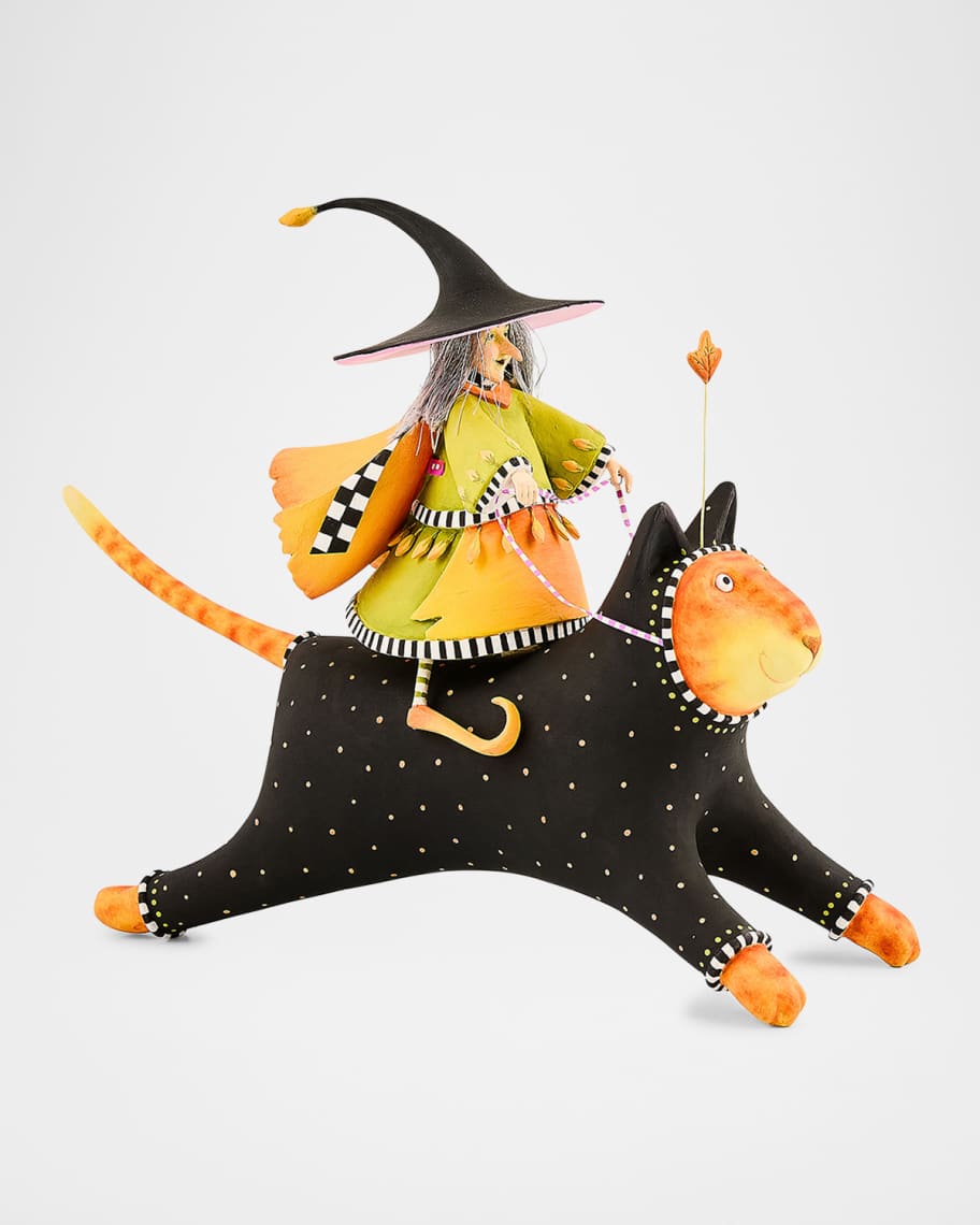 MacKenzie-Childs Patience Brewster Witch on Cat Figure | Horchow