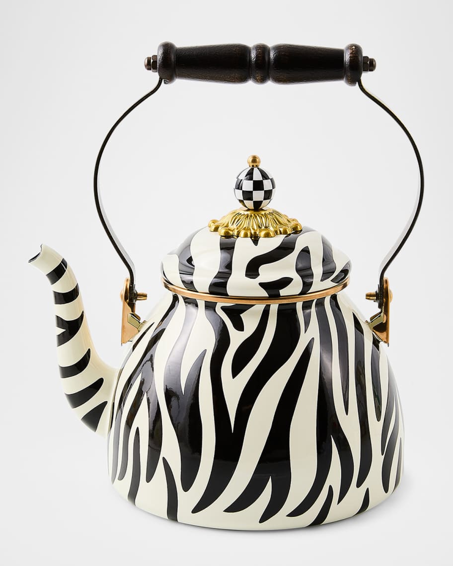 MacKenzie-Childs Zebra Tea Kettle, 2 Qt. | Horchow