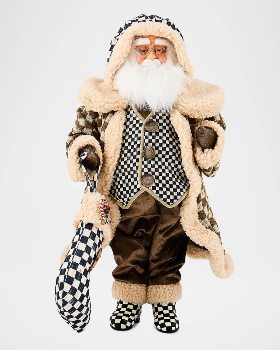 MacKenzie-Childs Gingerbread Santa with Stocking Figurine | Horchow