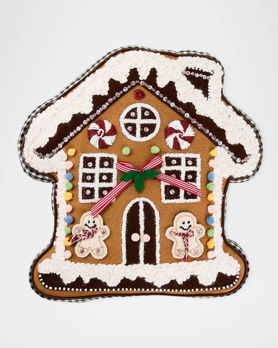 MacKenzie-Childs Gingerbread House Shaped Throw Pillow | Horchow