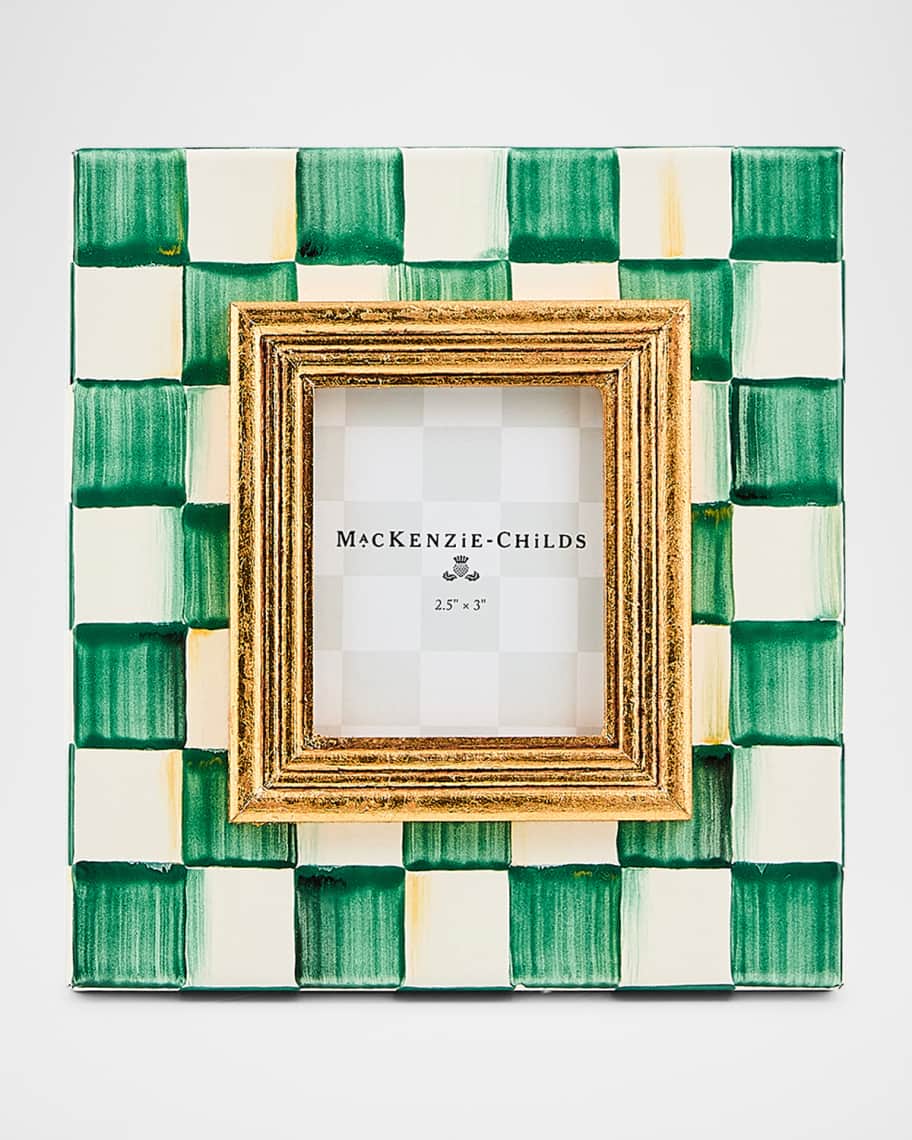 MacKenzie-Childs Emerald Check Frame, 2.5" x 3" | Horchow