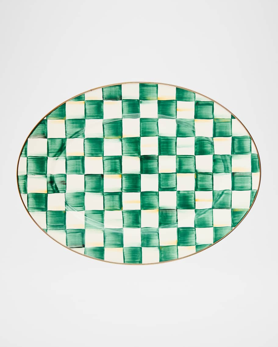 MacKenzie-Childs Emerald Check Medium Oval Platter | Horchow