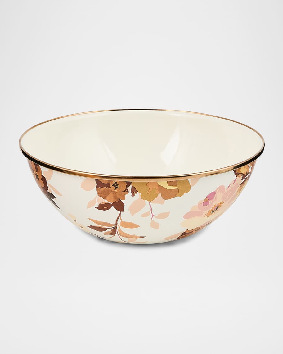 MacKenzie-Childs Wild Rose White Medium Everyday Bowl | Horchow