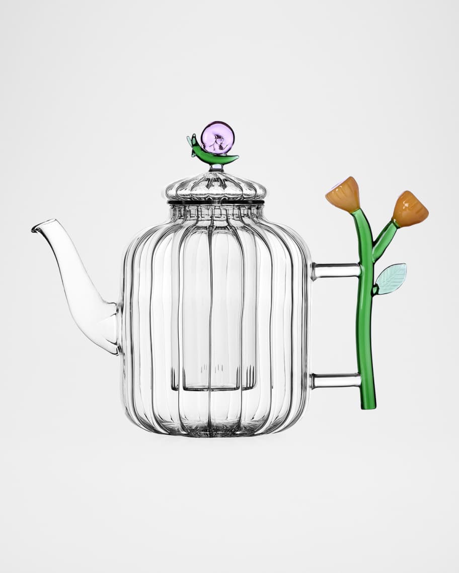 ICHENDORF Botanica Snail & Amber Flower Optical Teapot, 40.6 oz | Horchow