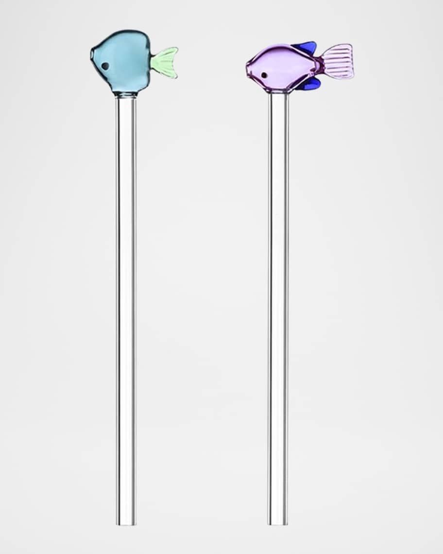 ICHENDORF Marine Garden Fish Straws, Set of 2 | Horchow