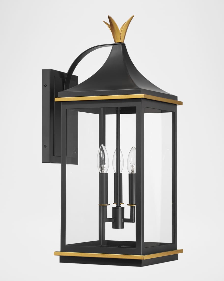 Crystorama Simpson 25" Tall 3-Light Outdoor Sconce | Horchow