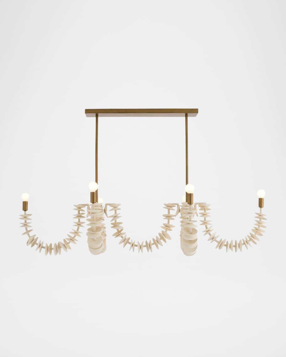 Arteriors Kalama 57" 8-Light Linear Coconut Shell Chandelier | Horchow
