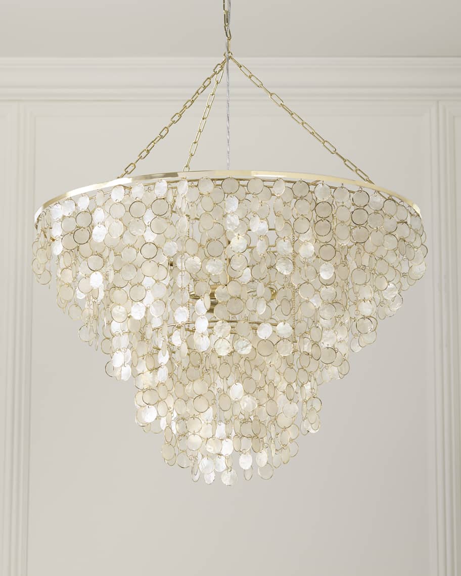 Neiman Marcus Alexandra 36" 3-Light Capiz Shell Chandelier | Horchow