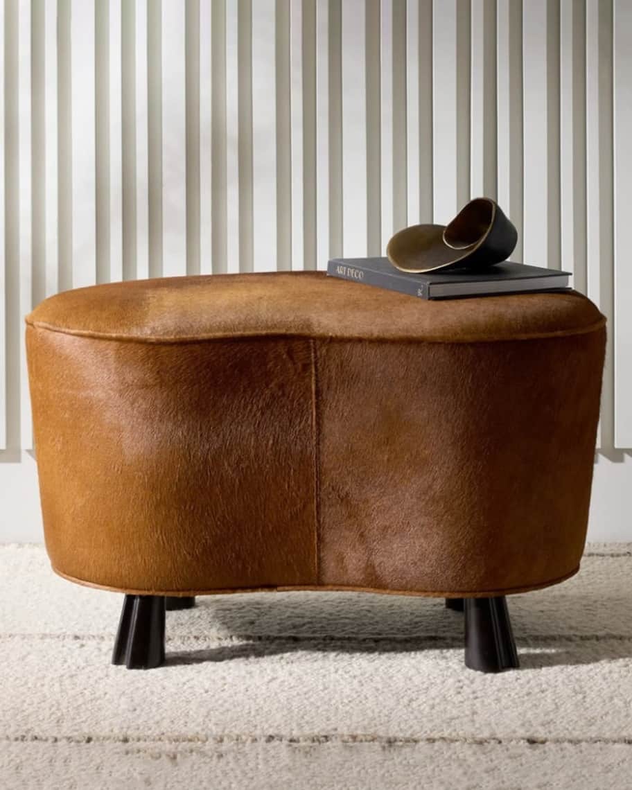 Arteriors Koda Hair on Hide Ottoman | Horchow