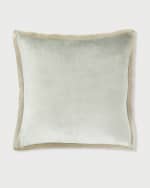 Callisto Home Two-Tone Velvet Decorative Pillow, 22"Sq. | Horchow