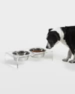 HIDDIN Clear Silver Double Bowl Pet Feeder Collection & Matching Items ...