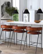 Butler Specialty Co Oliver Leather Bar Stool, 28.5" | Horchow