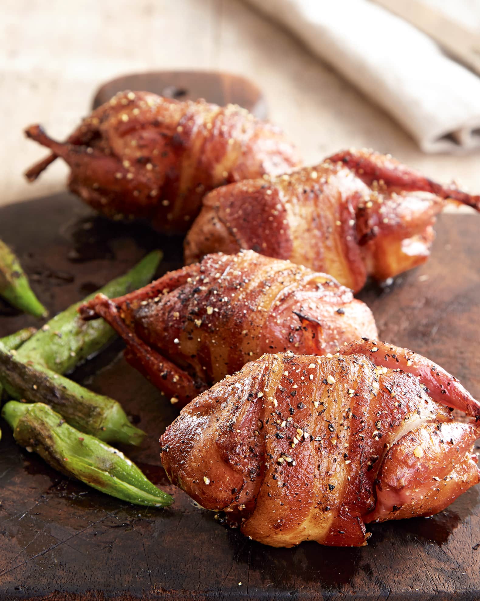 how to cook bacon wrapped quail legs