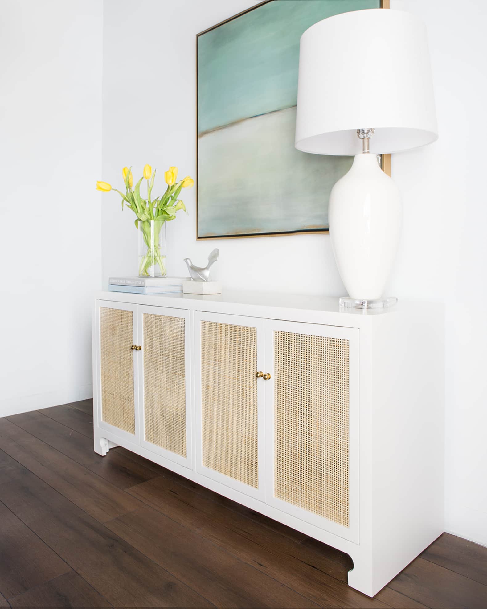 Worlds Away Winnetu Four-Door Cane Console | Horchow