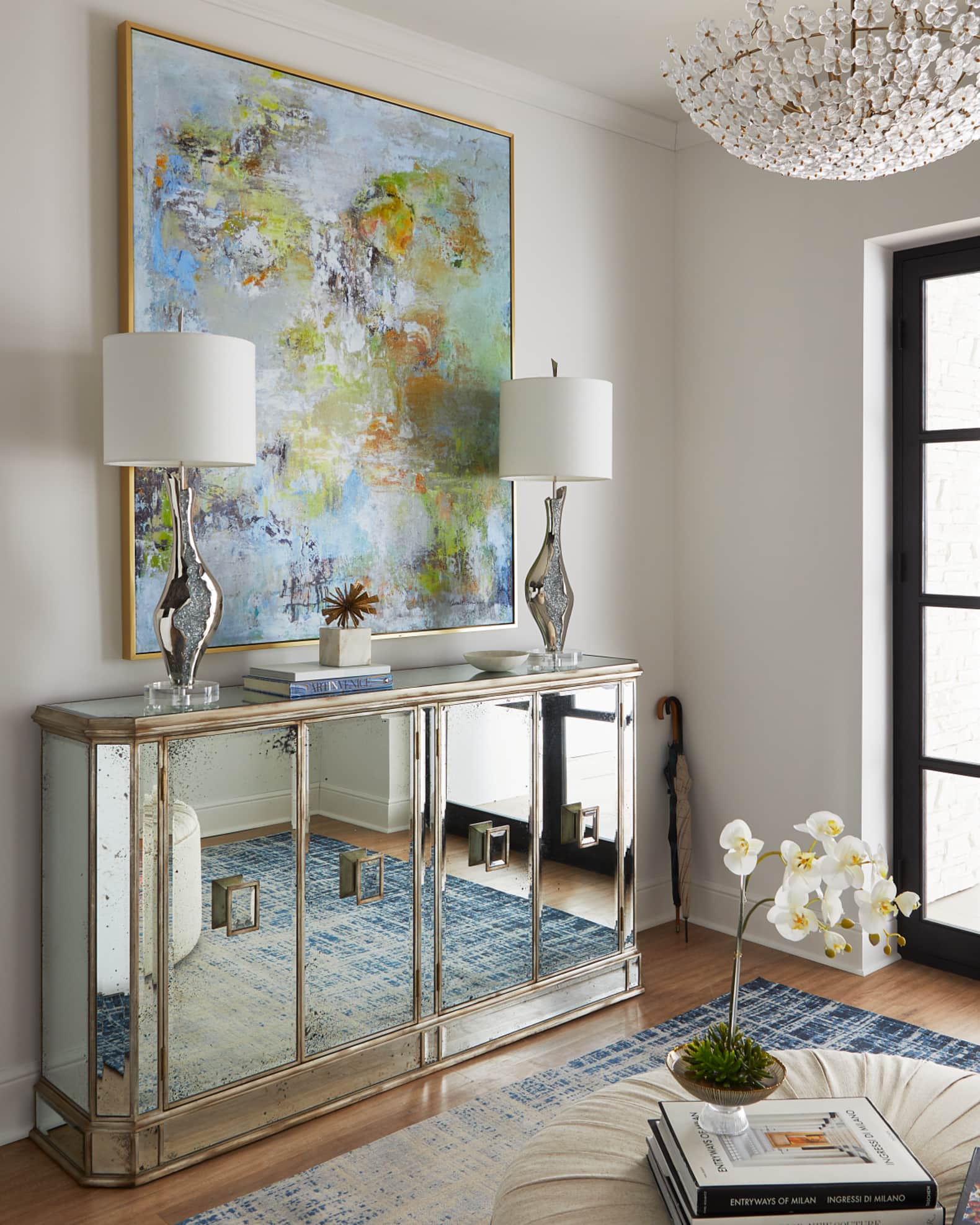 John Richard Collection Juno Foxed Mirror Credenza