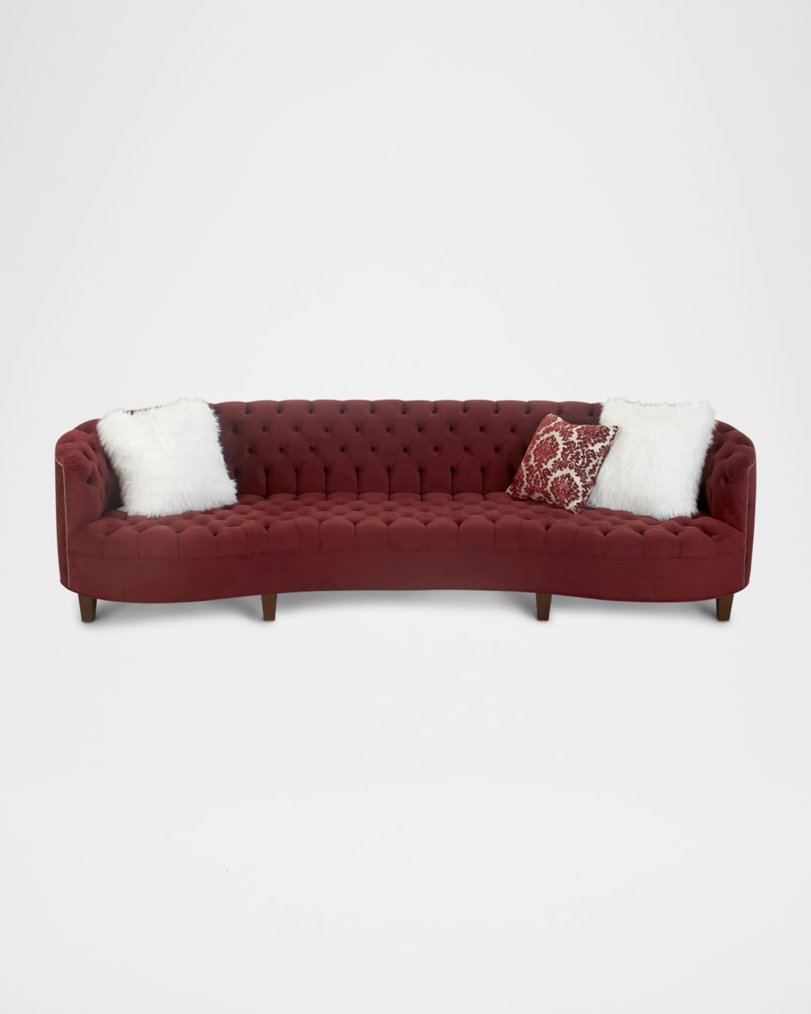 Haute House Vaughn Berry Tufted Velvet Sofa 126