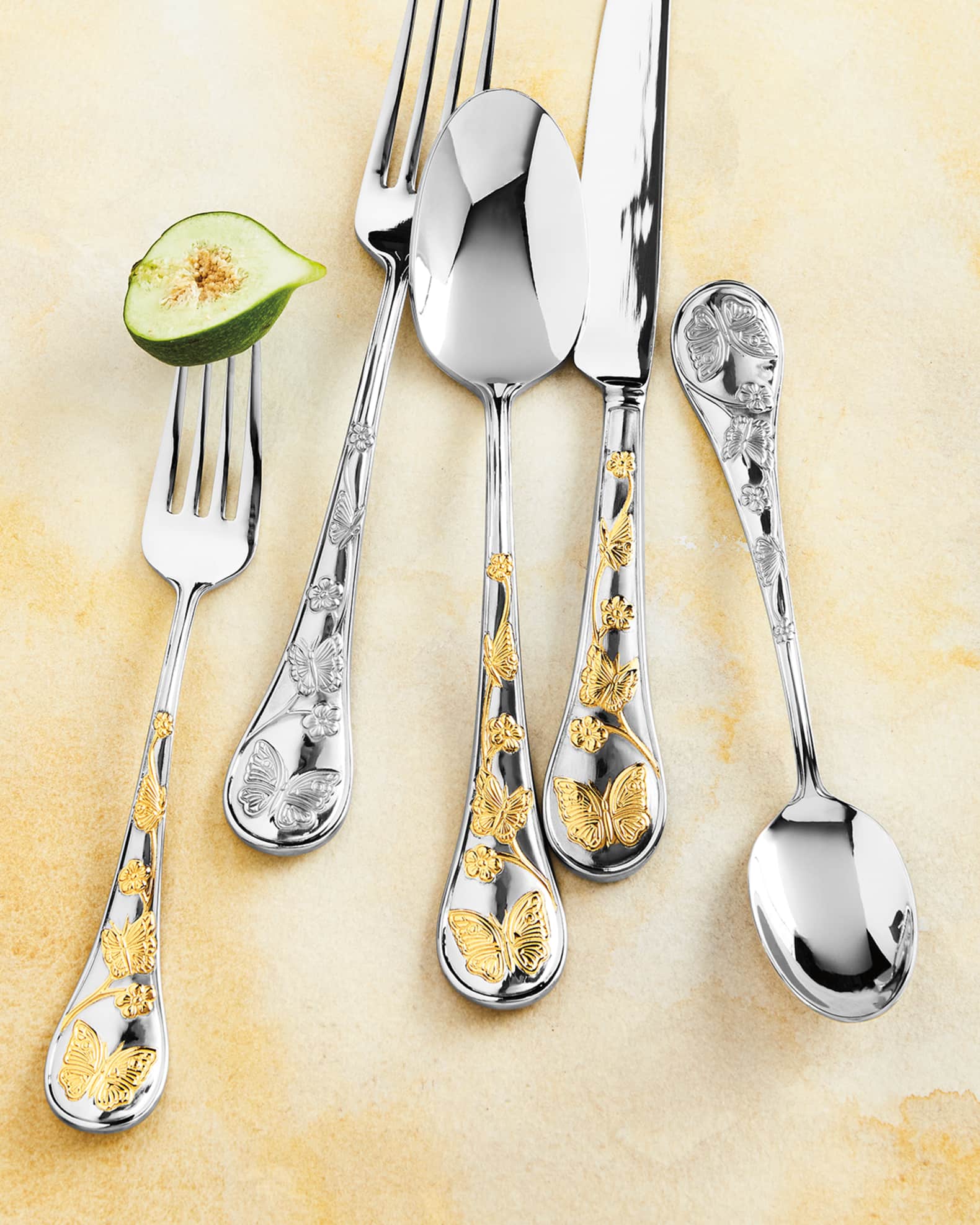 Godinger 20-Piece Stainless Steel Butterfly Flatware Set | Horchow