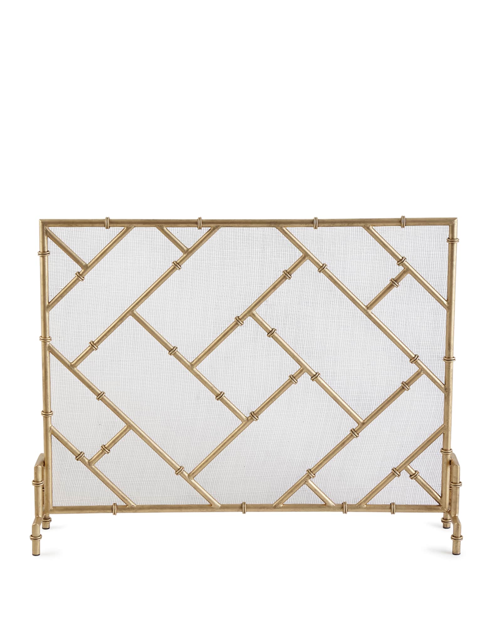 Bamboo Design Single Panel Fireplace Screen | Horchow