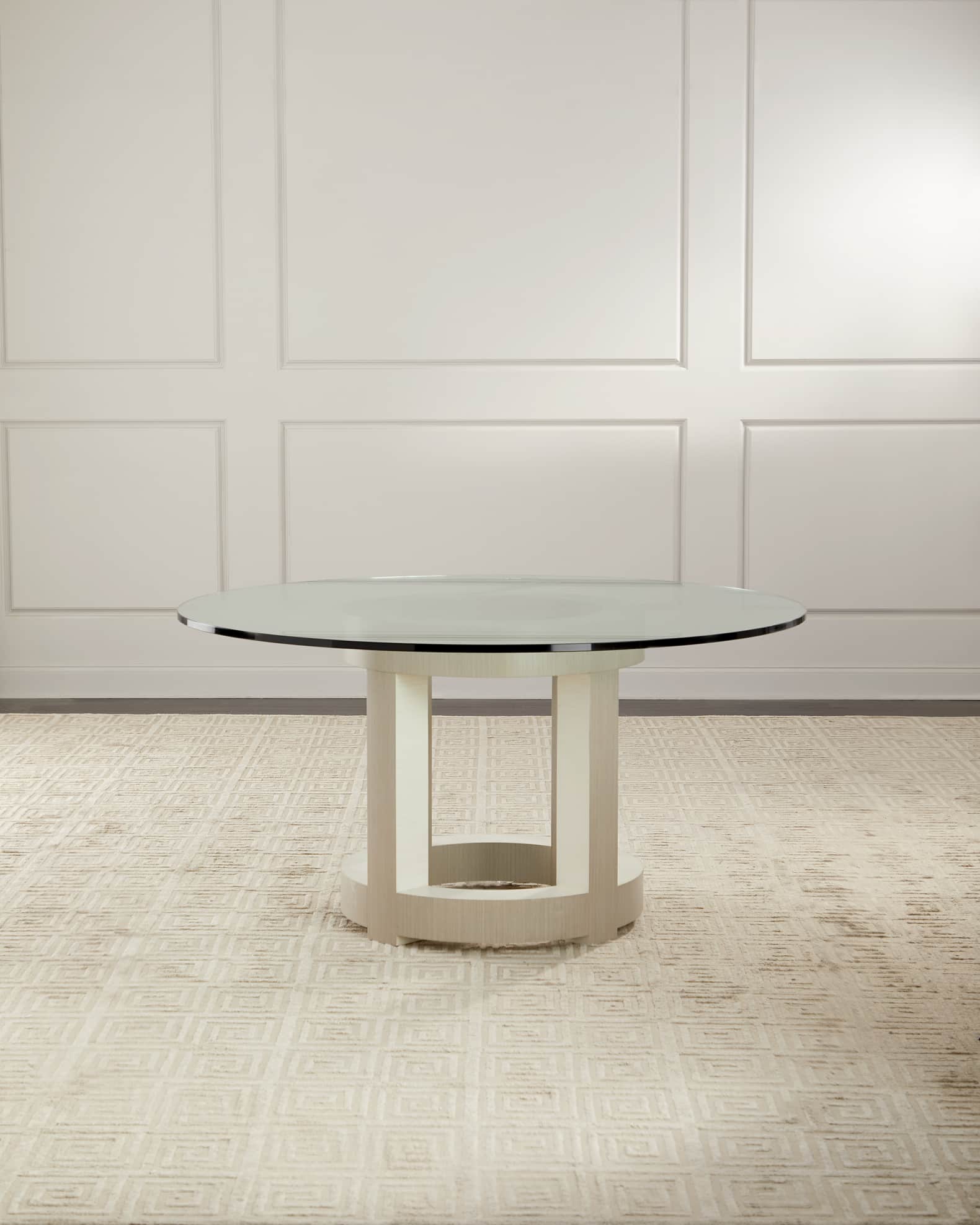 Bernhardt Axiom Round Glass-Top Dining Table, 60" | Horchow