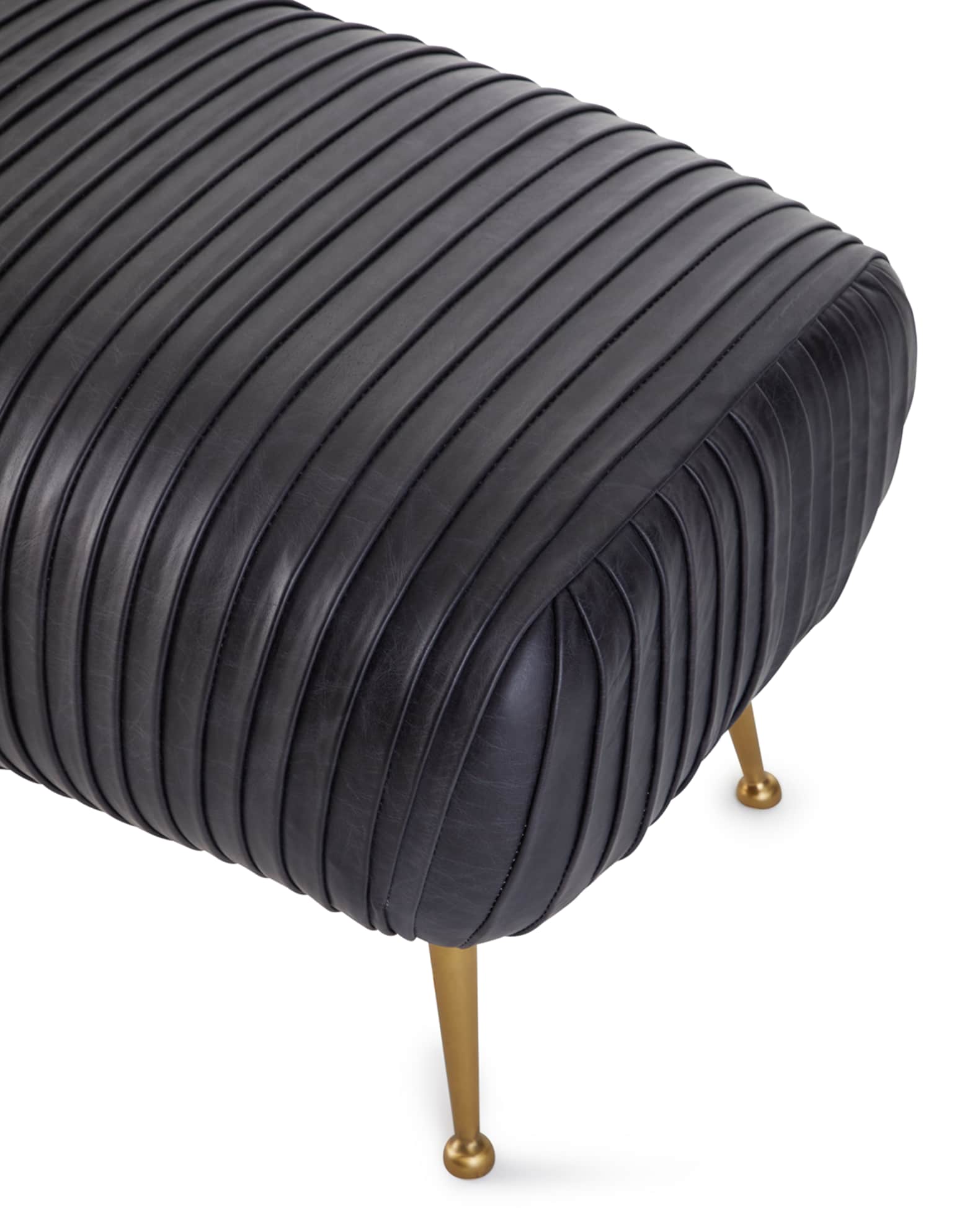 Regina Andrew Beretta Modern Leather Bench, Black | Horchow