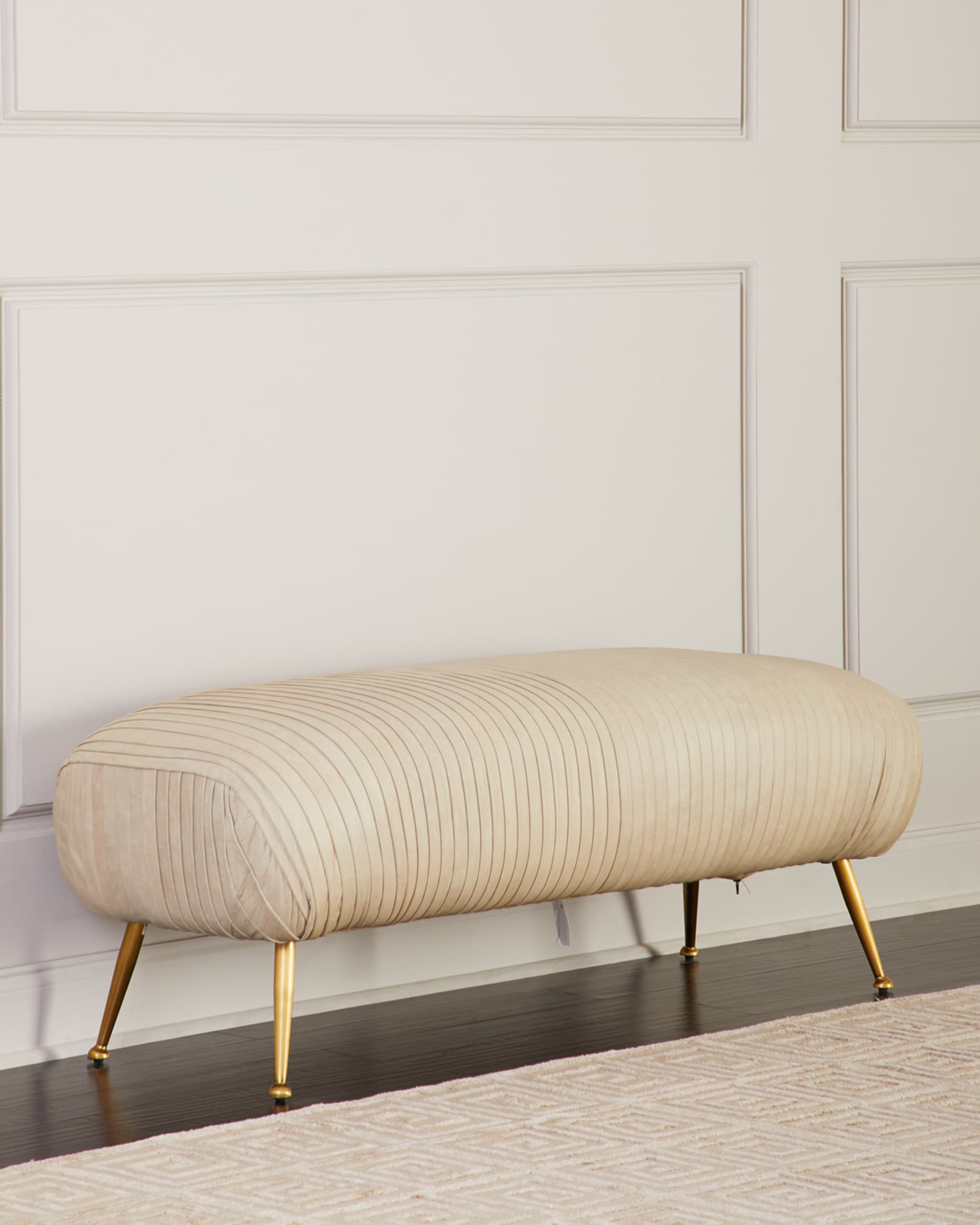 Regina Andrew Beretta Leather Bench, Beige | Horchow