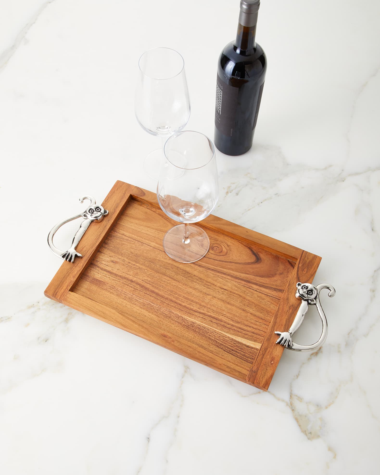 Godinger Monkey Wood Handle Tray | Horchow